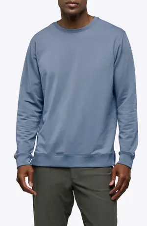 CUTS Hyperloop Split Hem Crewneck Sweatshirt - Cadet Blue