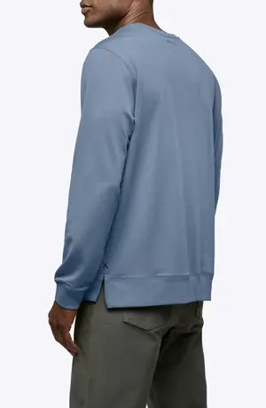 CUTS Hyperloop Split Hem Crewneck Sweatshirt - Cadet Blue