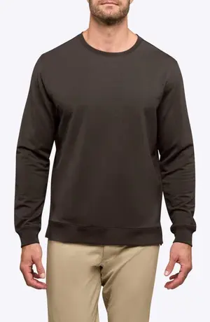 CUTS Hyperloop Split Hem Crewneck Sweatshirt - Truffle