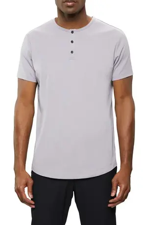 CUTS Ao Curved Hem Short Sleeve Henley Dust