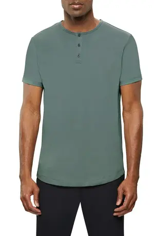 CUTS Ao Curved Hem Short Sleeve Henley Elm