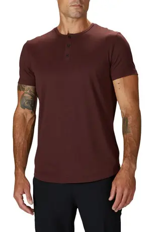 CUTS Ao Curved Hem Short Sleeve Henley Port