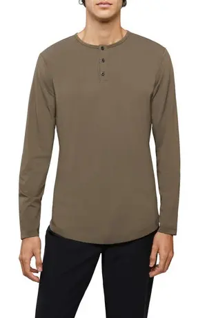 CUTS Ao Curved Hem Short Sleeve Henley Shadow