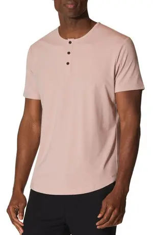 CUTS Ao Curved Hem Short Sleeve Henley Twilight