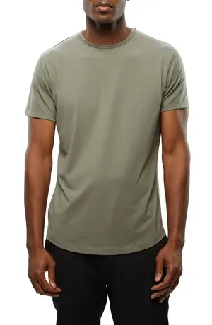 CUTS Ao Curve Hem Cotton Blend T-shirt Carbon