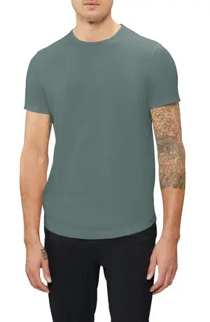 CUTS Ao Curve Hem Cotton Blend T-shirt Elm