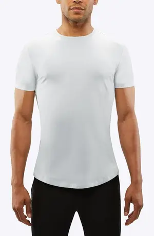 CUTS Ao Curve Hem Cotton Blend T-shirt Ice