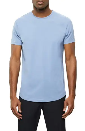 CUTS Ao Curve Hem Cotton Blend T-shirt Infinity Blue
