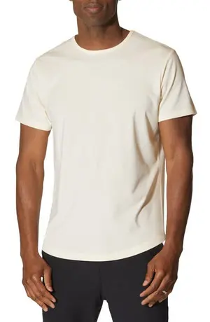 CUTS Ao Curve Hem Cotton Blend T-shirt Ivory