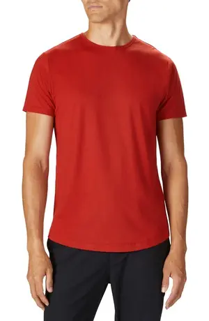 CUTS Ao Curve Hem Cotton Blend T-shirt Maraschino