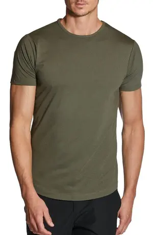 CUTS Ao Curve Hem Cotton Blend T-shirt Pine