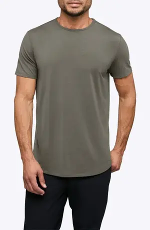 CUTS Ao Curve Hem Cotton Blend T-shirt Slate