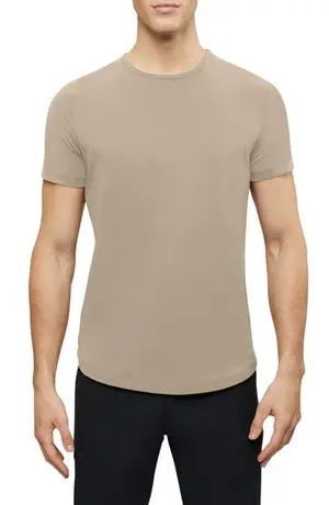 CUTS Ao Curve Hem Cotton Blend T-shirt Stone