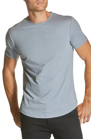 CUTS Ao Curve Hem Cotton Blend T-shirt Stratus