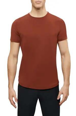 CUTS Ao Curve Hem Cotton Blend T-shirt Tuscan