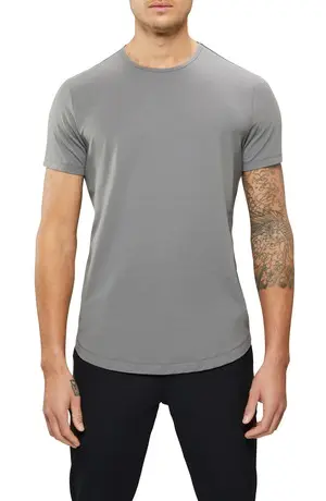 CUTS Ao Curve Hem Cotton Blend T-shirt Wolf