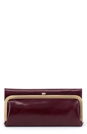 Hobo Rachel Leather Frame Wallet Eggplant
