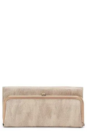 Hobo Rachel Leather Frame Wallet Gold