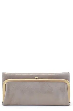 Hobo Rachel Leather Frame Wallet Granite Gold