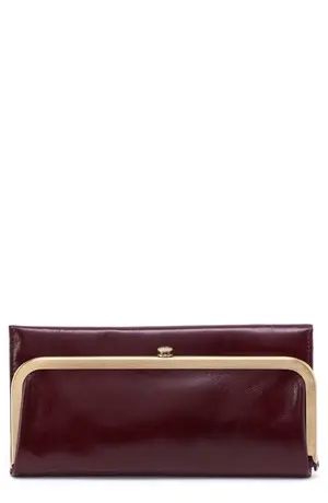 Hobo Rachel Leather Frame Wallet Merlot