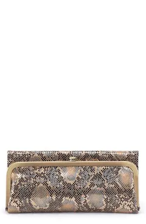 Hobo Rachel Leather Frame Wallet Metal Snake