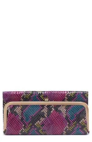Hobo Rachel Leather Frame Wallet Mosaic Snake