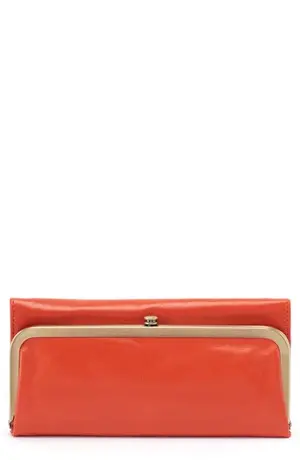 Hobo Rachel Leather Frame Wallet Zinnia