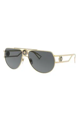 Versace 60mm Aviator Sunglasses - Gold/grey