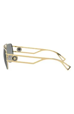 Versace 60mm Aviator Sunglasses - Gold/grey