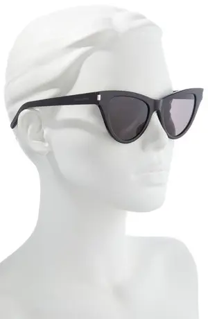 Saint Laurent 54mm Cat Eye Sunglasses - Black/black