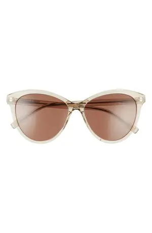 Saint Laurent 57mm Cat Eye Sunglasses Yellow/ Brown
