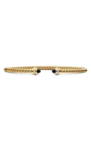 David Yurman Classic Cablespira® 18k And Diamond Bracelet - Black Onyx