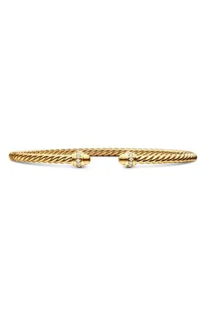 David Yurman Classic Cablespira® 18k And Diamond Bracelet - Gold/ Diamond