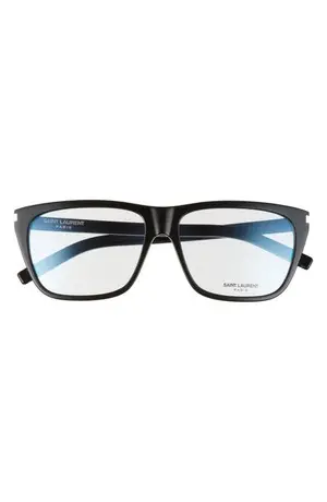 Saint Laurent 57mm Square Optical Glasses Black