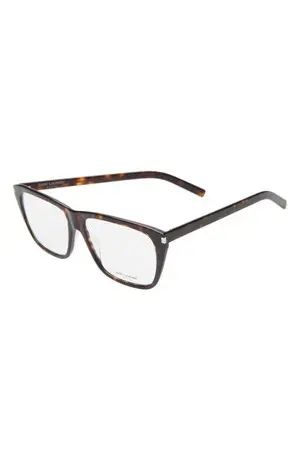 Saint Laurent 57mm Square Optical Glasses - Havana