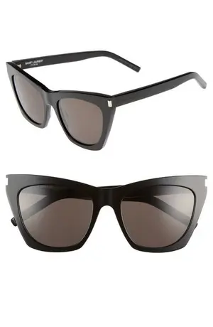 Saint Laurent Kate 55mm Cat Eye Sunglasses - Black