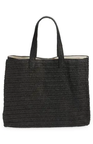BTB LOS ANGELES Je T'aime Woven Tote With Pearl Embellishments