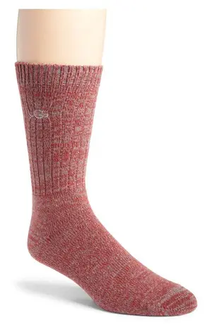 UGG UGG(r) Trey Ribbed Crew Socks Burnt Henna / Dune