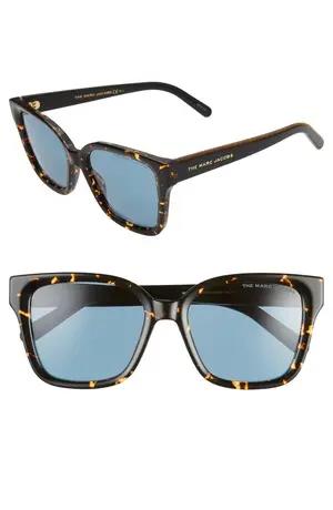 Marc Jacobs Marc Jacobs 53mm Square Sunglasses Havana Black/ Blue Avio