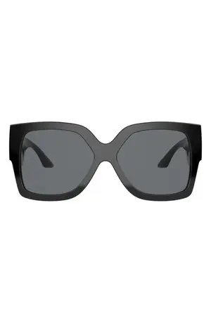 Versace 59mm Rectangle Sunglasses Black/ Dark Grey