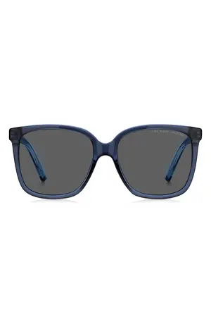 Marc Jacobs Marc Jacobs 56mm Rectangle Sunglasses Blue Azur / Grey