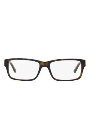 Prada Prada 55mm Rectangular Eyeglasses Blue Tort