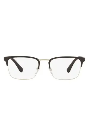 Prada 55mm Rectangle Eyeglasses - Matte Pale Gold