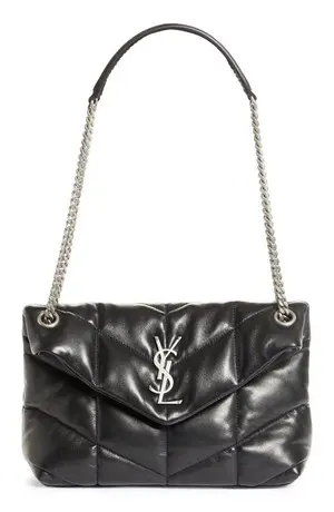 Saint Laurent Small Lou Puffer Bag - 1000 Nero