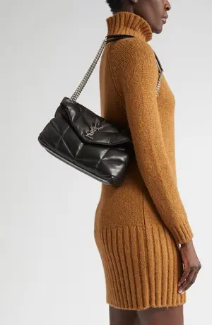 Saint Laurent Small Lou Puffer Bag - 1000 Nero