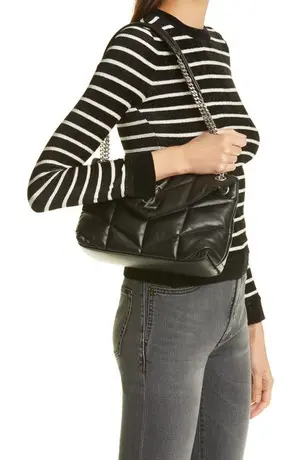 Saint Laurent Small Lou Puffer Bag - 1000 Nero