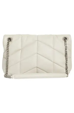 Saint Laurent Small Lou Puffer Bag - Crema Soft