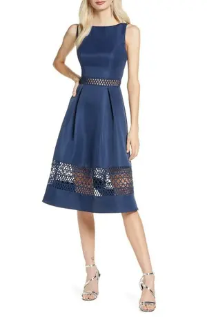 CHI CHI LONDON Fit & Flare Crochet Dress