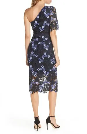 CHI CHI LONDON Lenka One-shoulder Crochet Lace Midi Dress