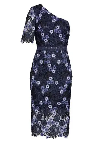 CHI CHI LONDON Lenka One-shoulder Crochet Lace Midi Dress
